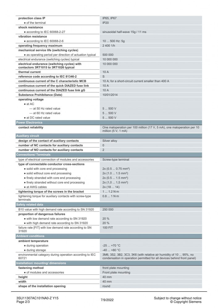 SIEMENS A6X30142593 datasheet page 2