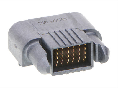 EXTreme Ten60Power Right-Angle Plug with Side Guides, 25 Signal Circuits, Press Fit Tail