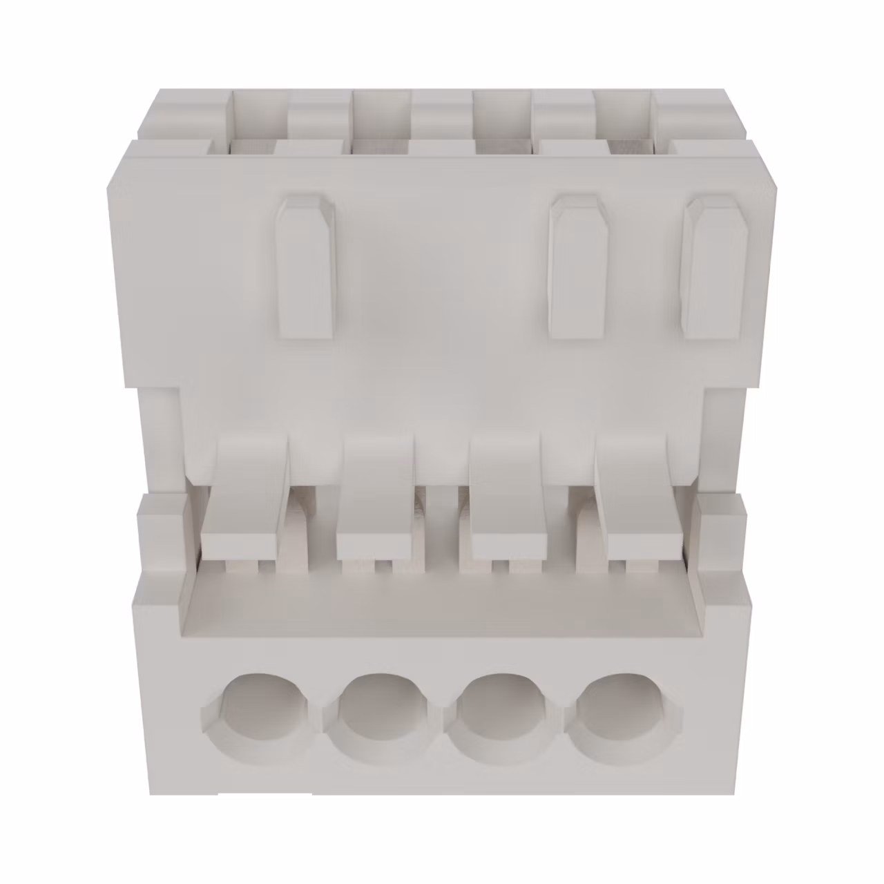 Appli-Mate RAST 2.5 Female Connector, 2.50mm Pitch, 4 Circuits, Positions A & C Removed, Open Endwalls, Red Color Stripe for sale