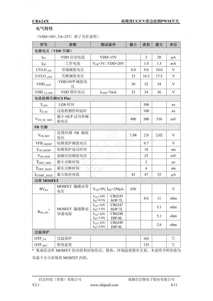CR6249 datasheet page 4