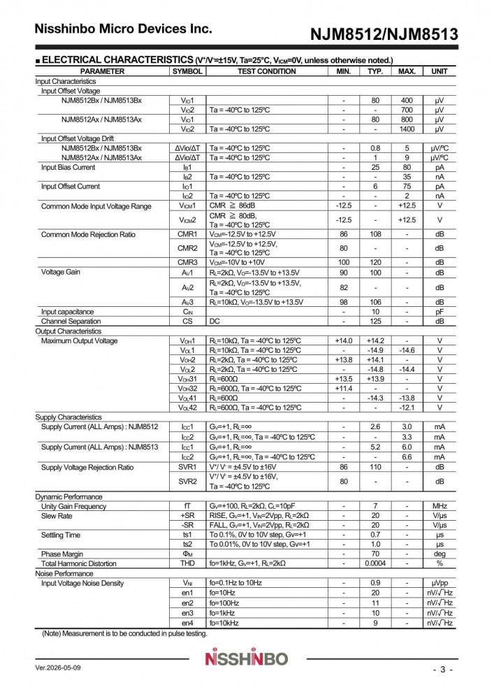 NJM8513 datasheet page 3
