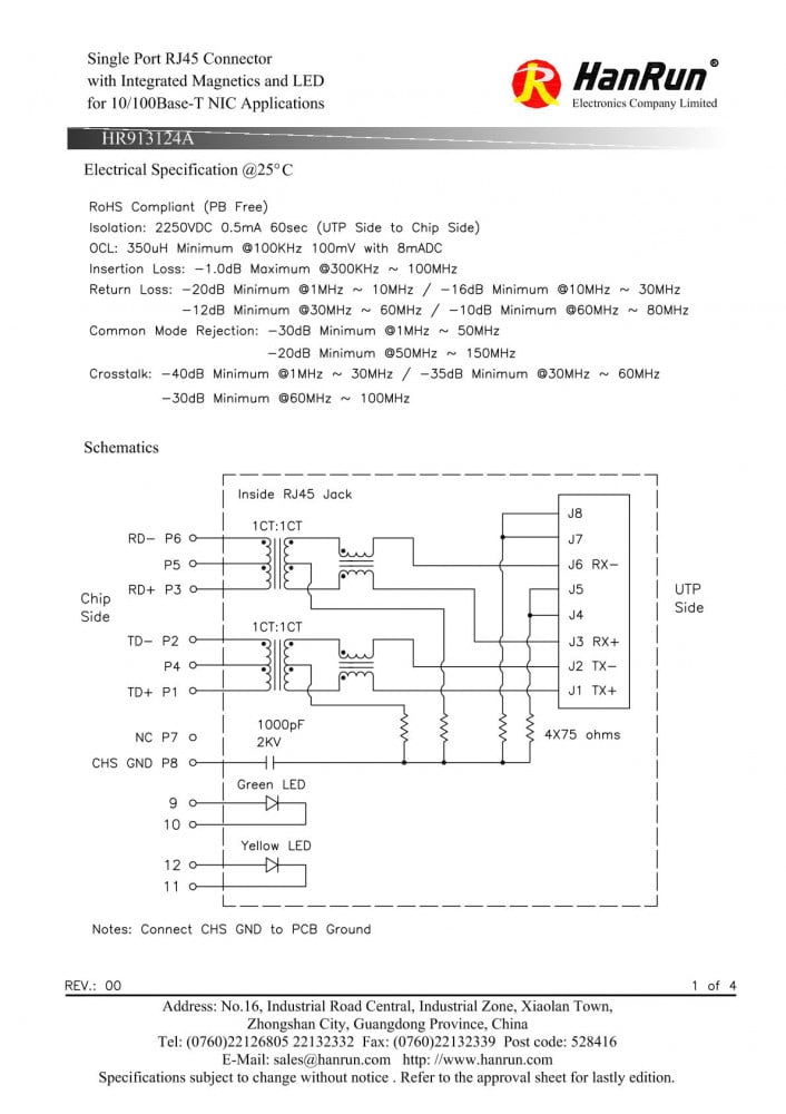 HR913124A datasheet page 1