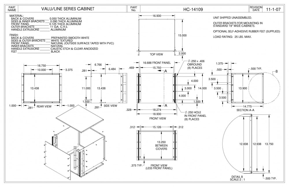 HC-14109 technical drawing and enclosure information