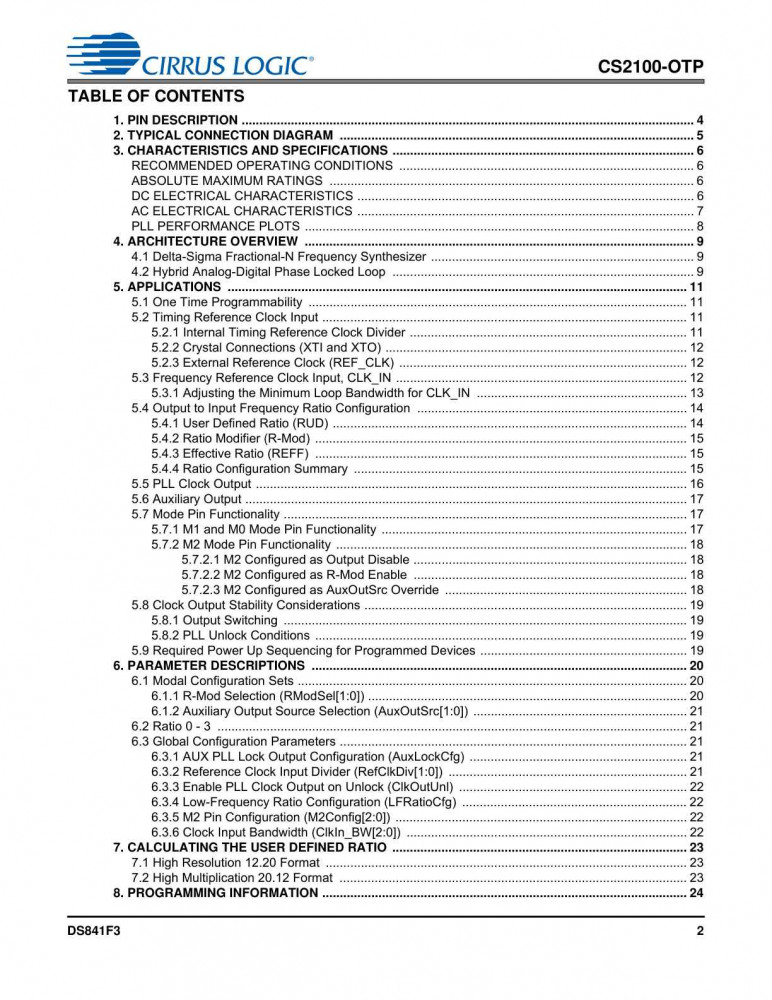 CS2100P-DZZR technical document page 2