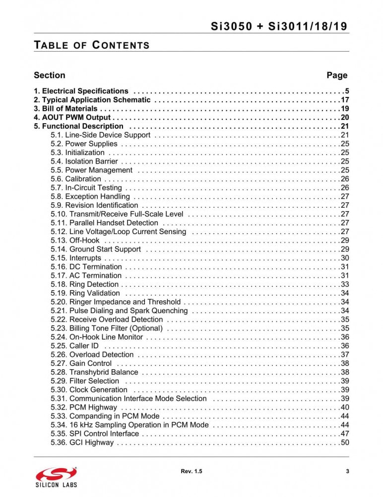 SI3019 datasheet page 3