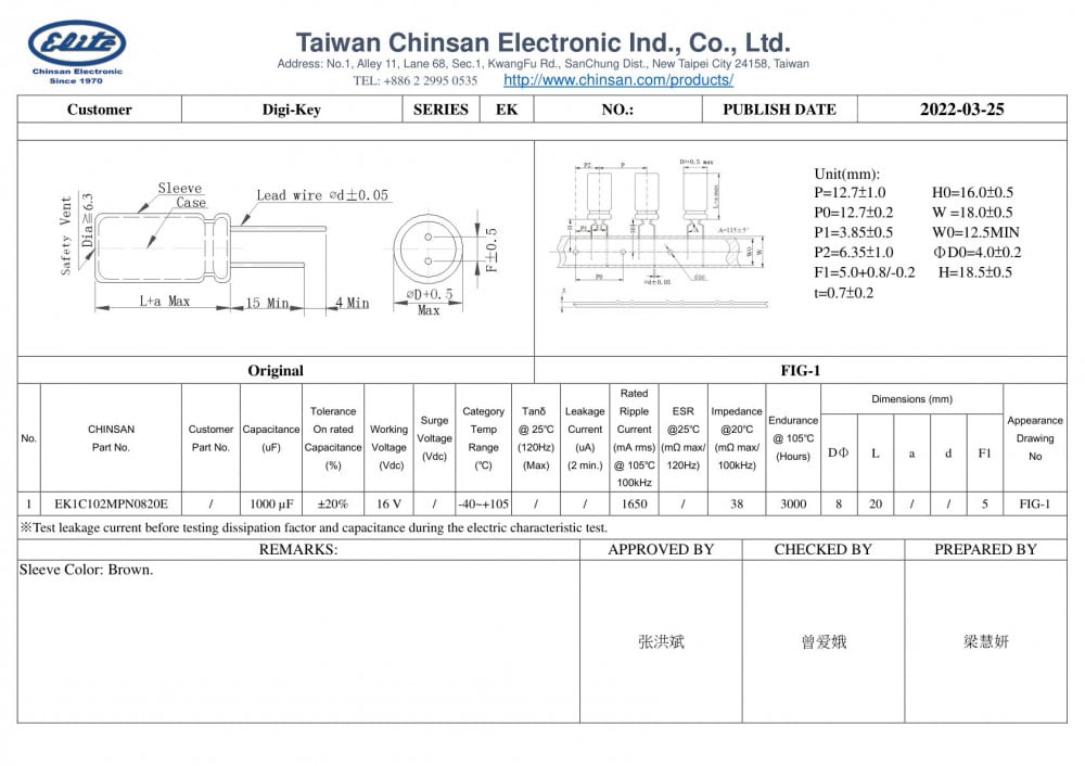 Chinsan EK datasheet page 7