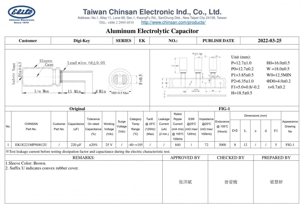 Chinsan EK datasheet page 8