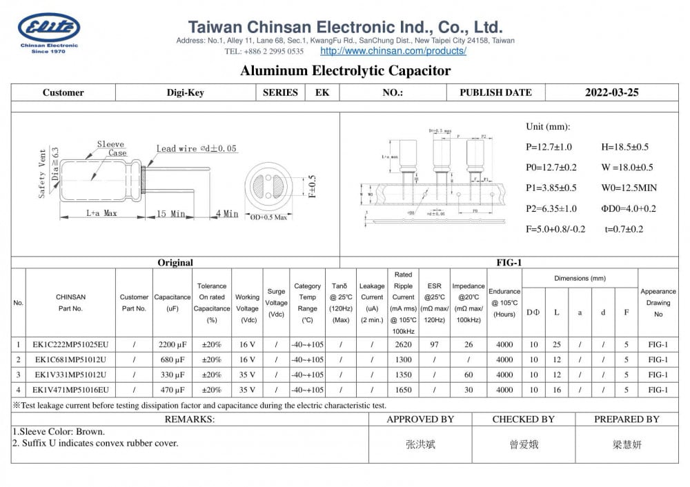Chinsan EK datasheet page 9