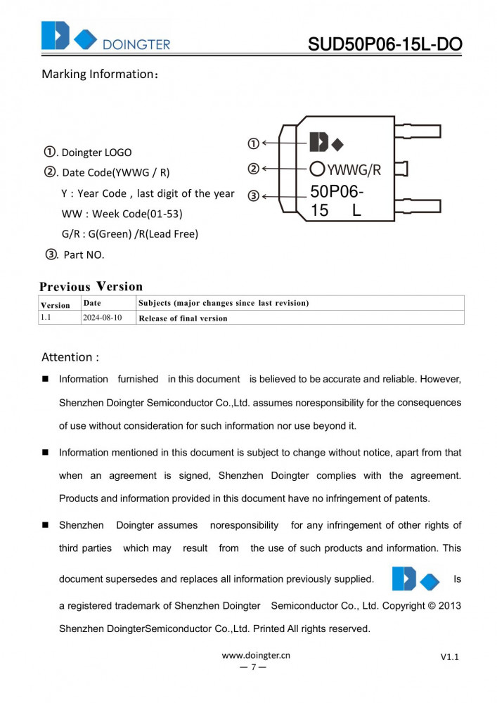 SUD50P06-15L-DO datasheet page 7