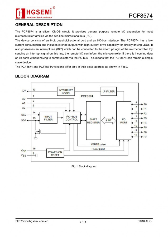 PCF8574AT/TR datasheet page 2