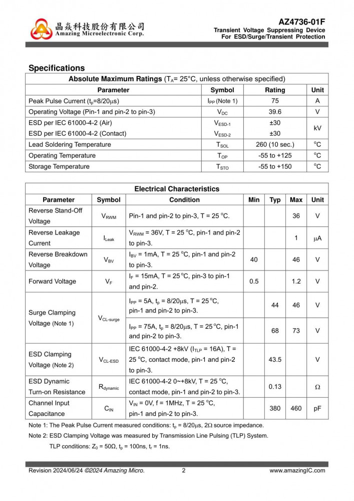 AZ4736-01F datasheet page 2