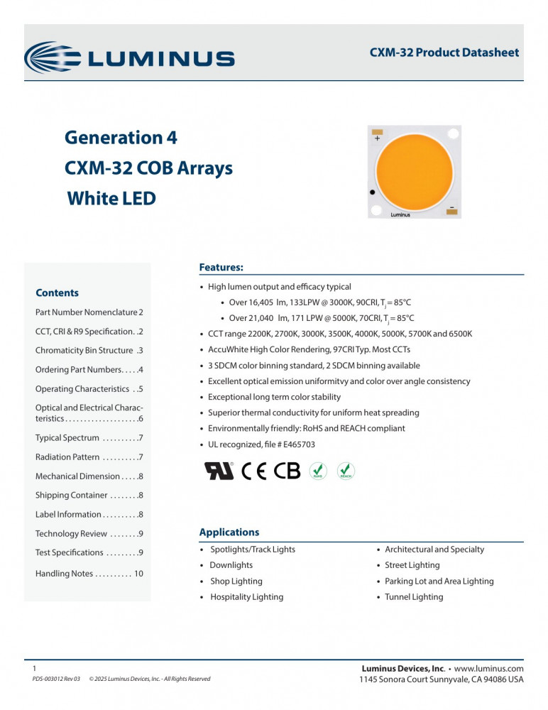 Supplied product document, page 1