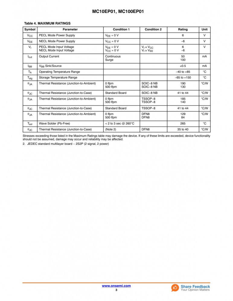 MC100EP01 datasheet page 3