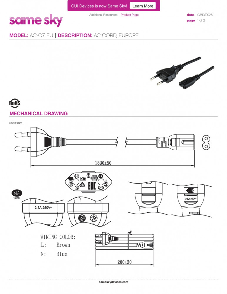 AC-C7 EU technical document page 1