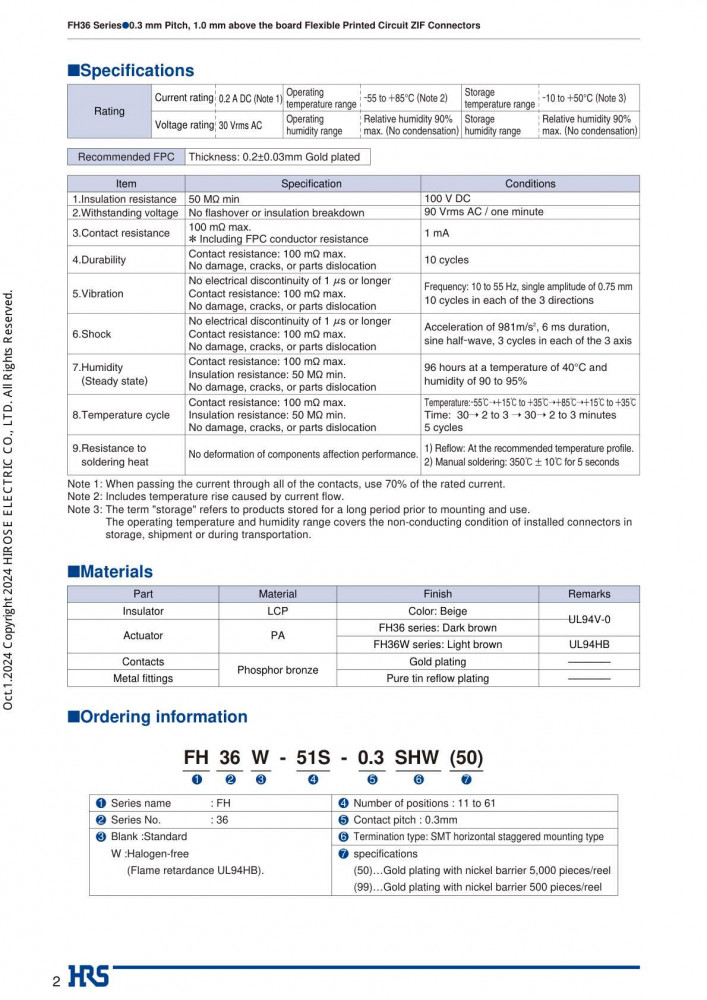 HRS FH36 datasheet page 2