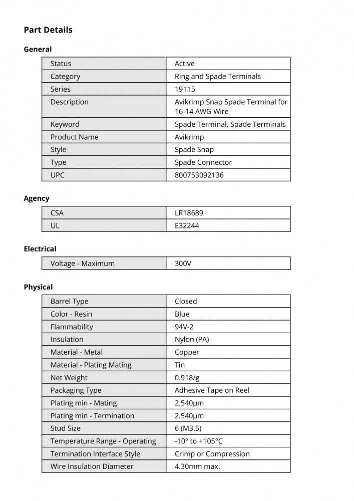 MOLEX 191150025 document image, page 2