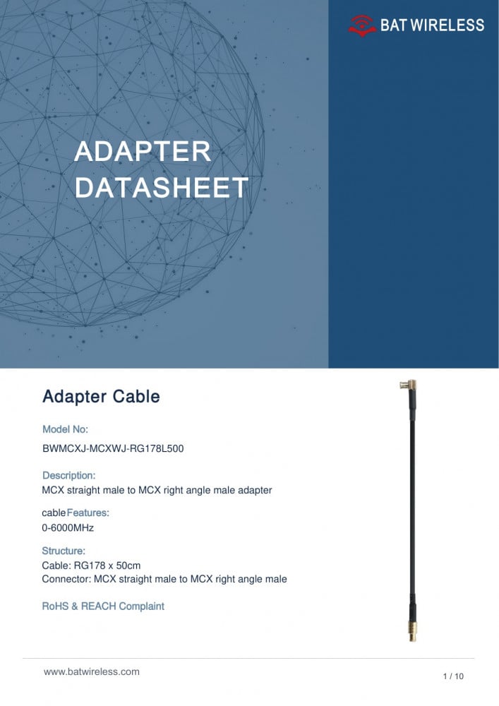BWMCXJ-MCXWJ-RG178L500 datasheet page 1