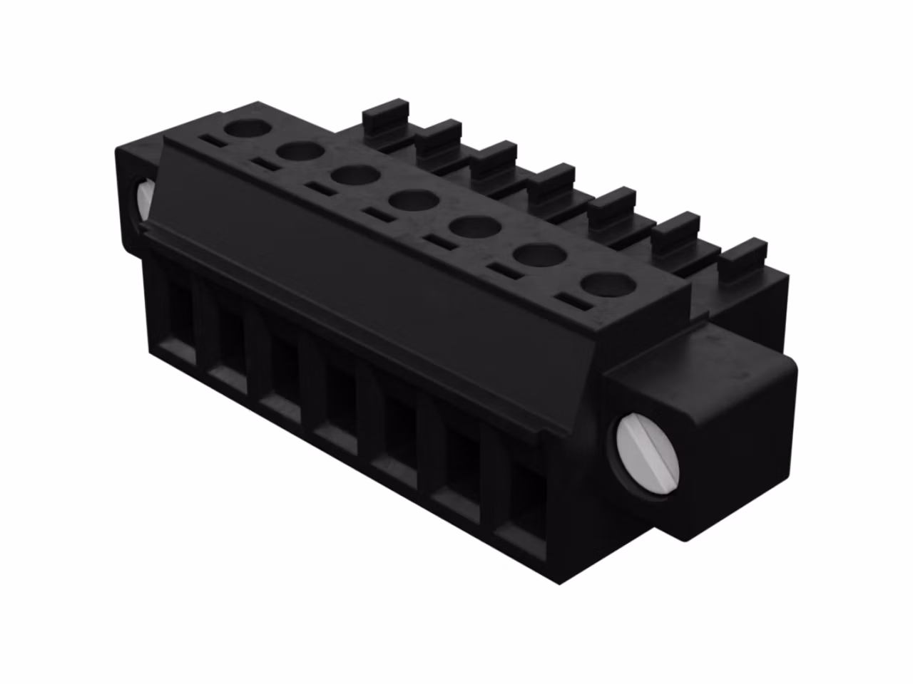 3.81mm Pitch Eurostyle Horizontal Plug, with Retention Screws and Reverse Imprinting, Gold (Au) Plated, Black, 7 Circuits for sale