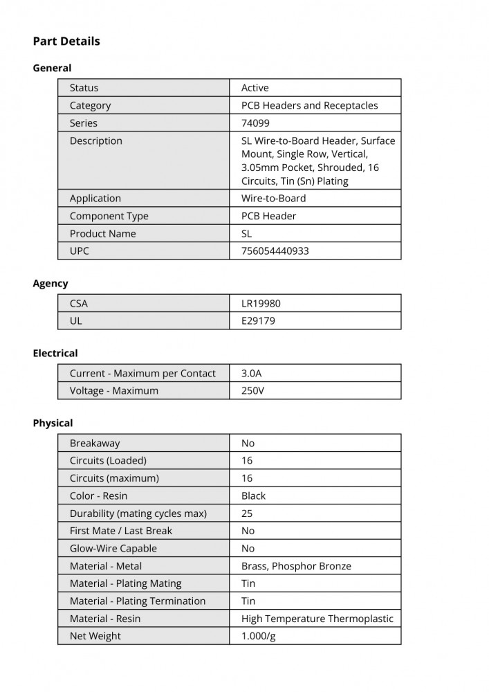 Technical document page 2 for product 740990016