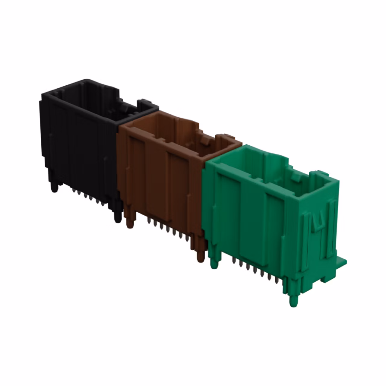 Stac64 3 Bay Vertical Headers, 50 Circuits, Bay A 10 Circuit Power Header, Polarization A, Black; Bay B 20 Circuit Signal, Polarization C, Brown; Bay C 20 Circuits Polarization D, Green, Tray for sale