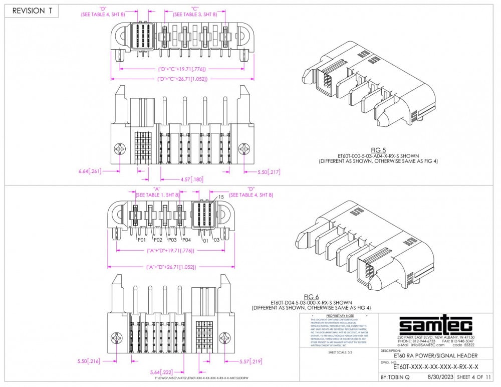 Samtec ET60 drawing page 4
