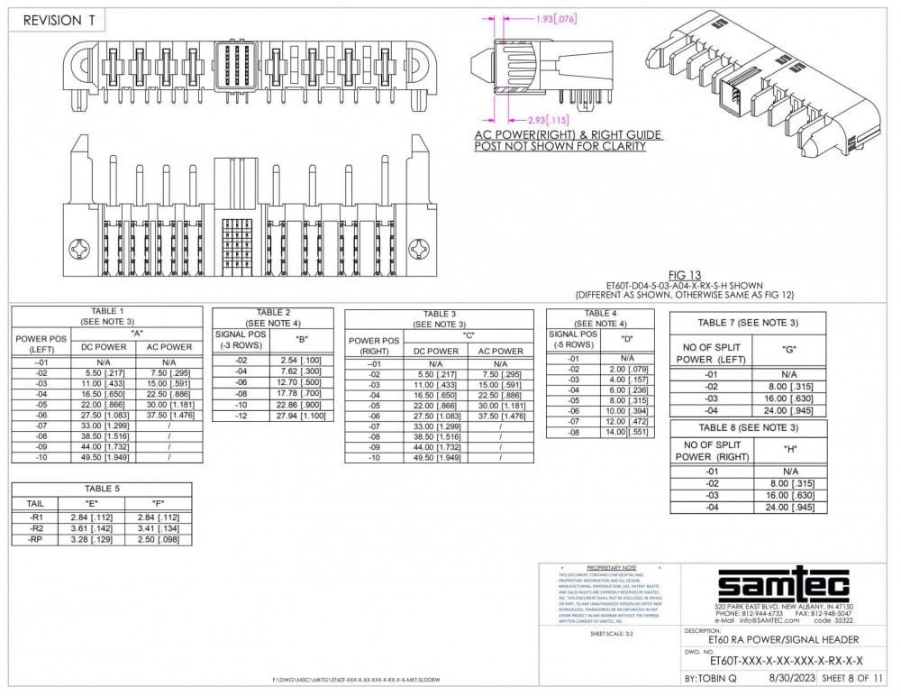 Samtec ET60 drawing page 8