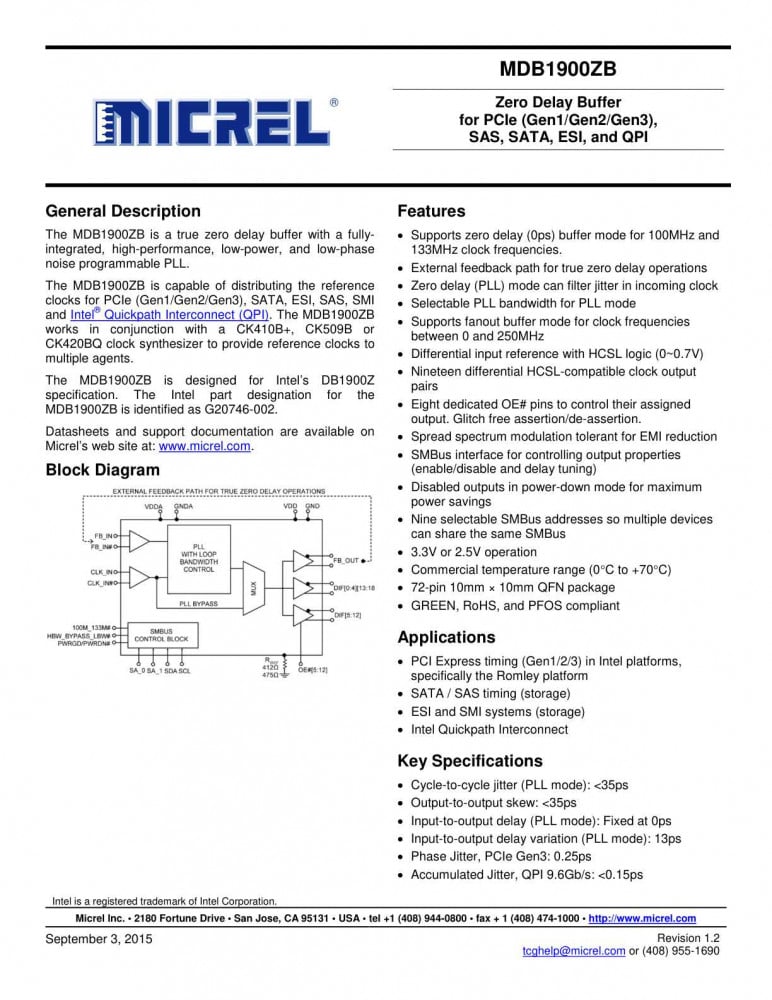 MDB1900ZBQY datasheet page 1