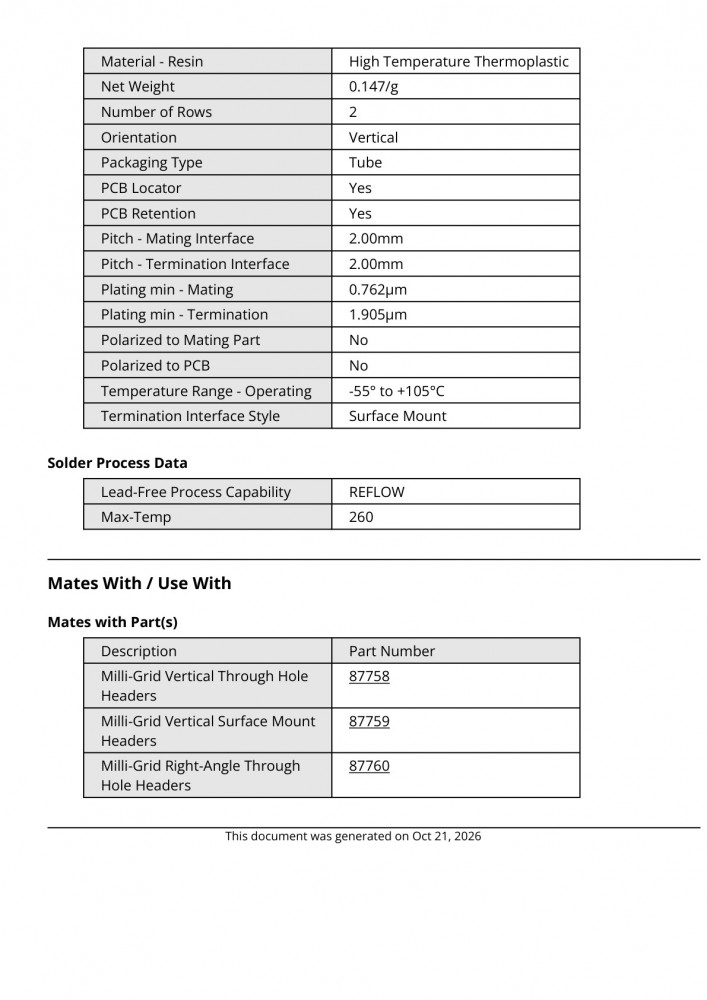 Product document image 3 for MOLEX 873401223