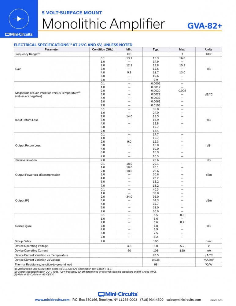 GVA-82+ datasheet page 2