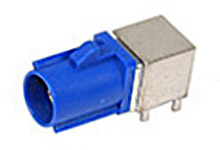 FAKRA Plug, Straight, Crimp, RG-316 and RG-174 Cable, Brass Body, Nickel (Ni) Plated, Keying Code E, Green, 50 Ohms