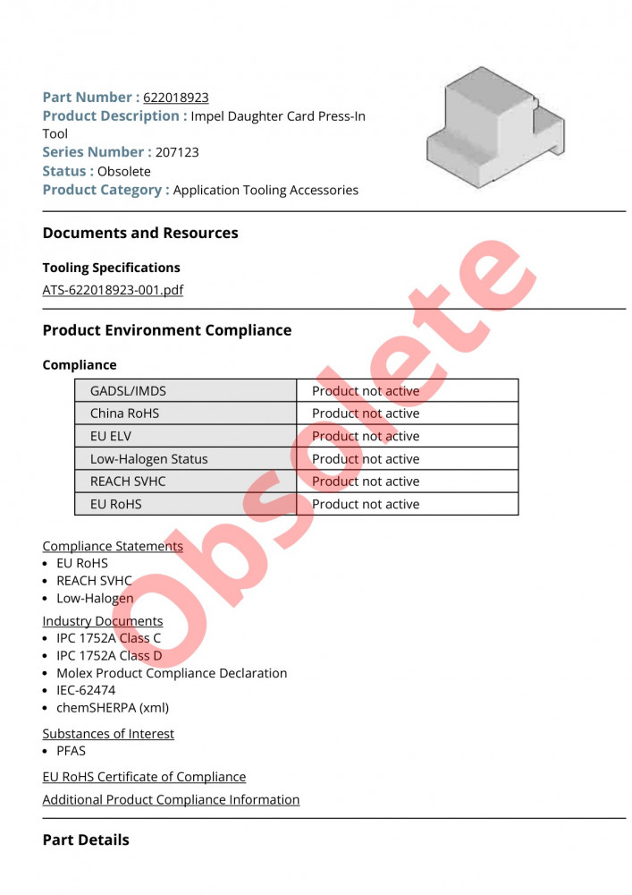 Tooling document preview, page 1
