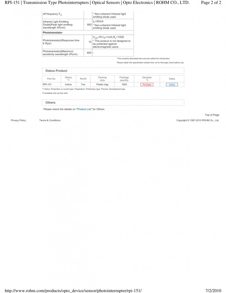 ROHM RPI-151 technical document page 2