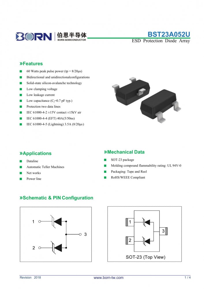 BST23A052U datasheet page 1