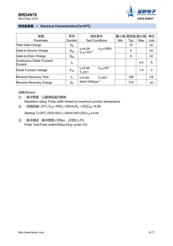 BRD4N70 datasheet page 3