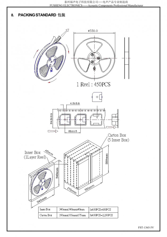 FUET-1365-5V specification document page 6
