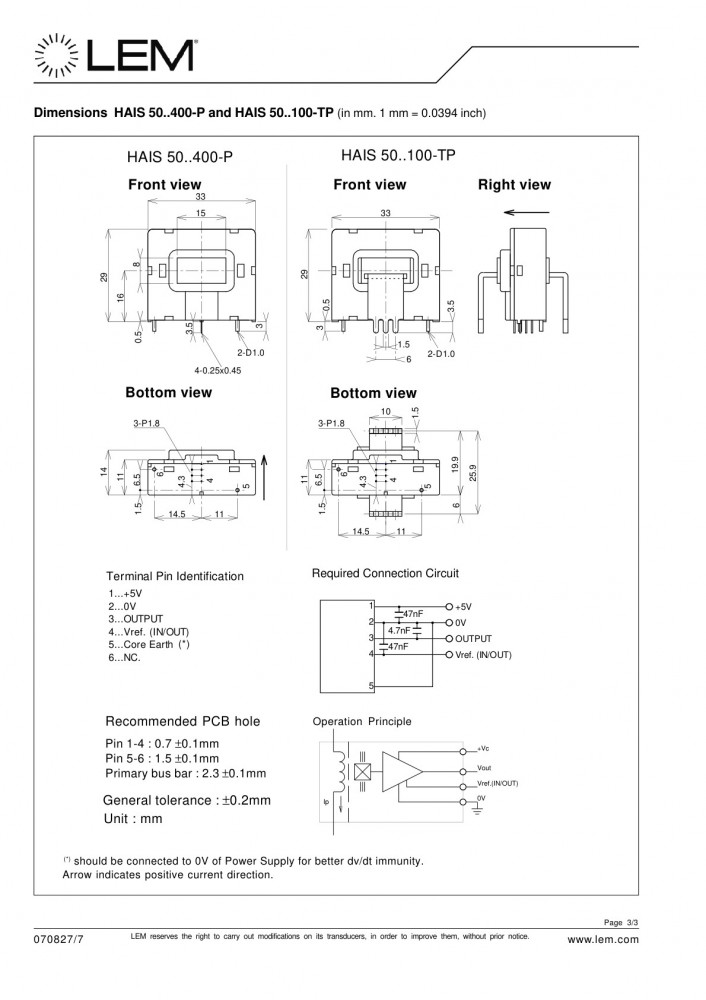 LEM HAIS 150-P datasheet page 3