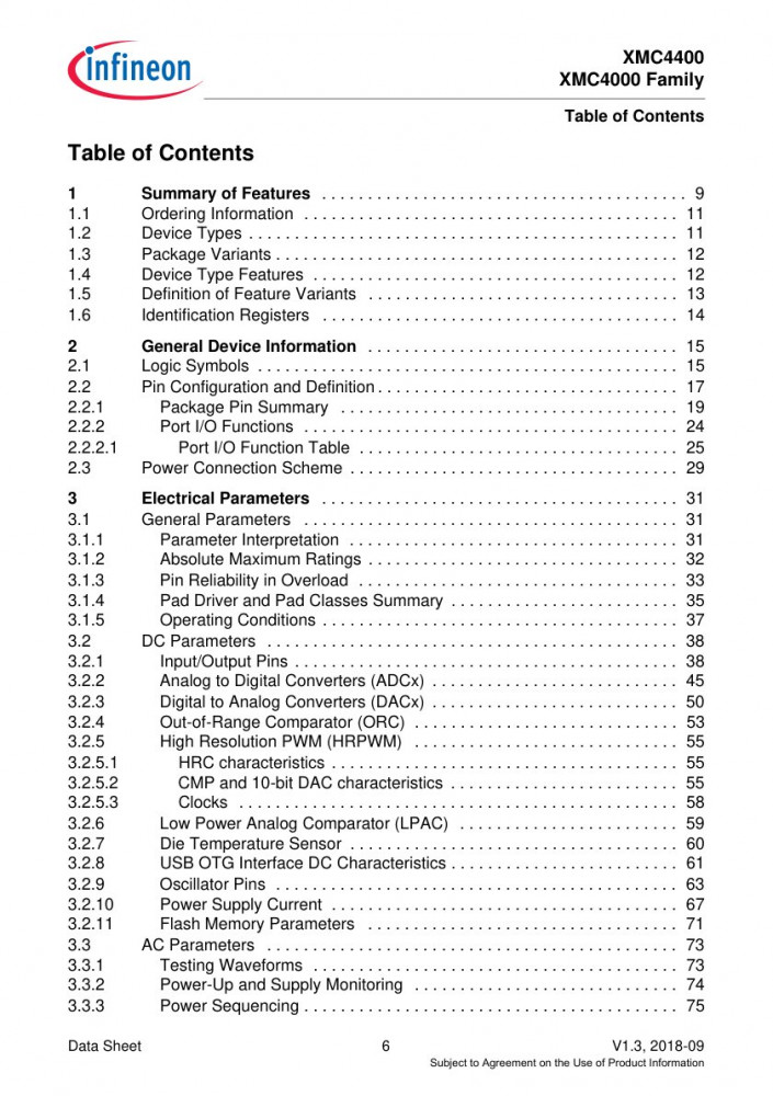 XMC4400 datasheet page 6