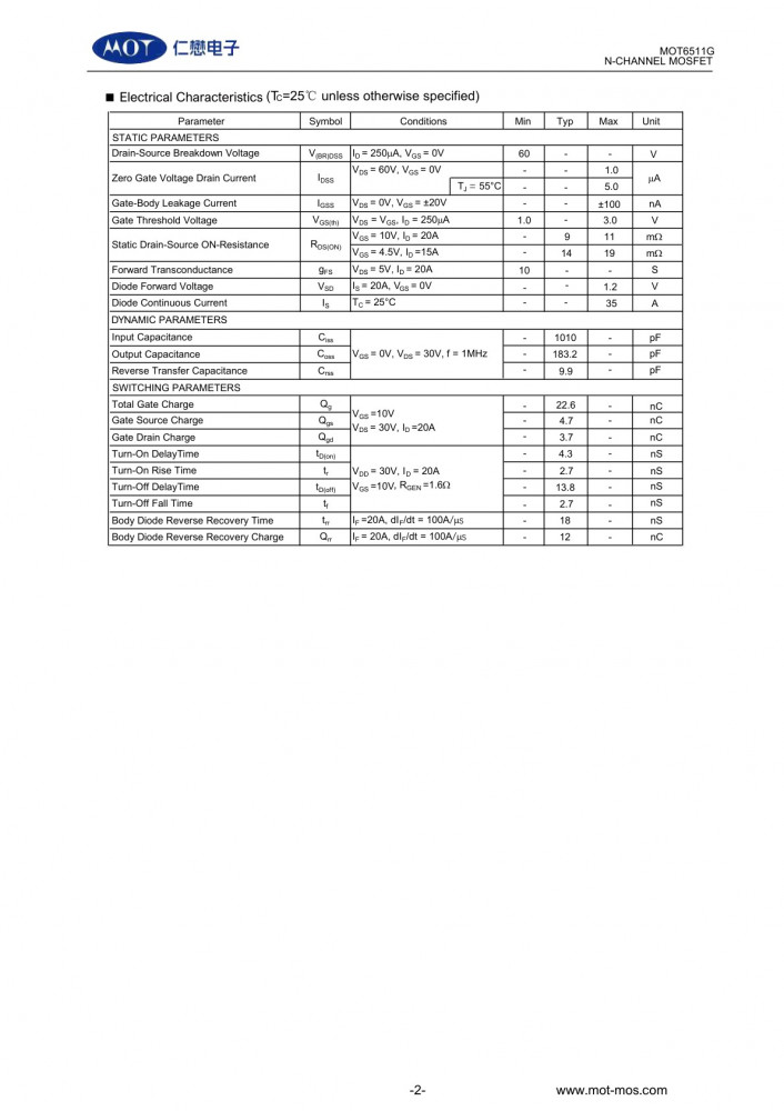 MOT6511G datasheet page 2