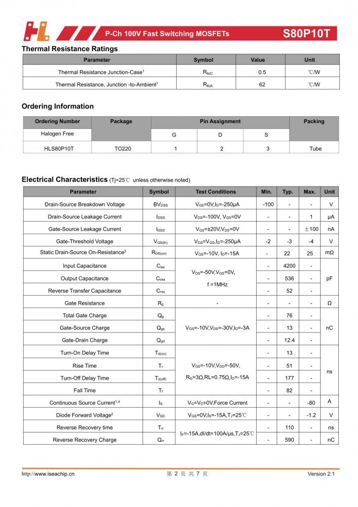 S80P10T datasheet page 2