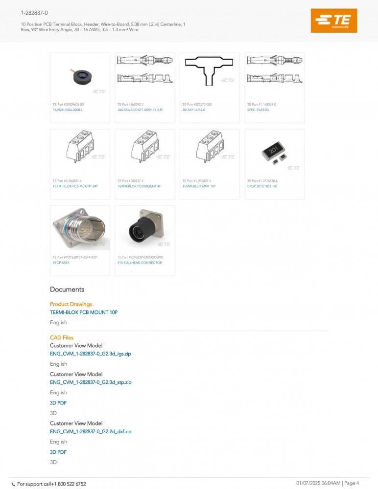 TE Connectivity 1-282837-0 technical document page 4