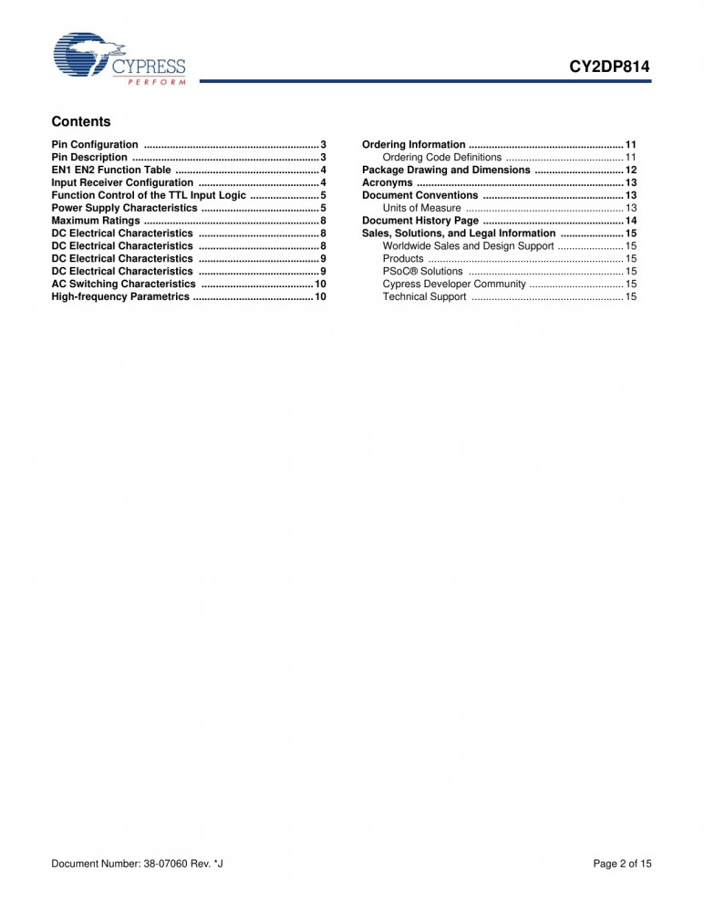 CY2DP814ZXCT datasheet page 2