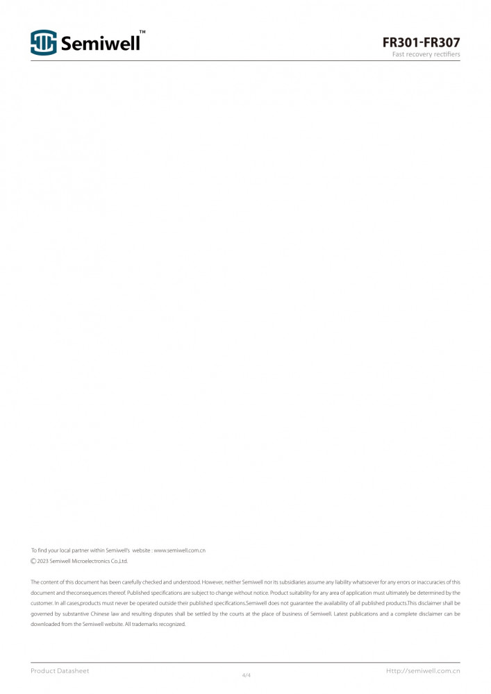 Semiwell FR304 datasheet page 4