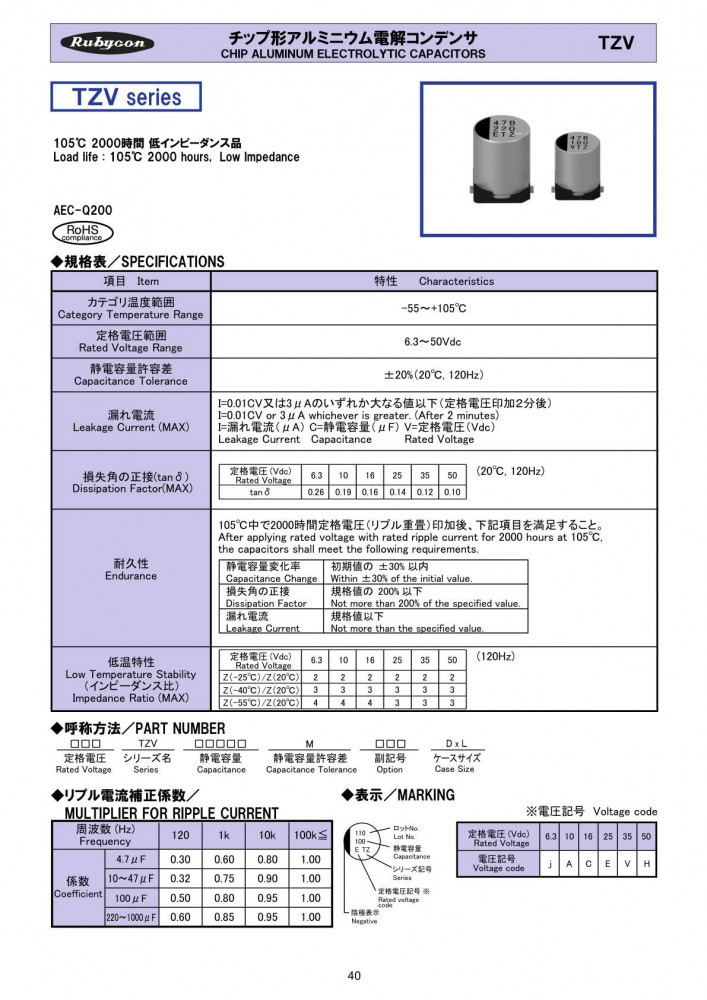 TZV series technical document page 1