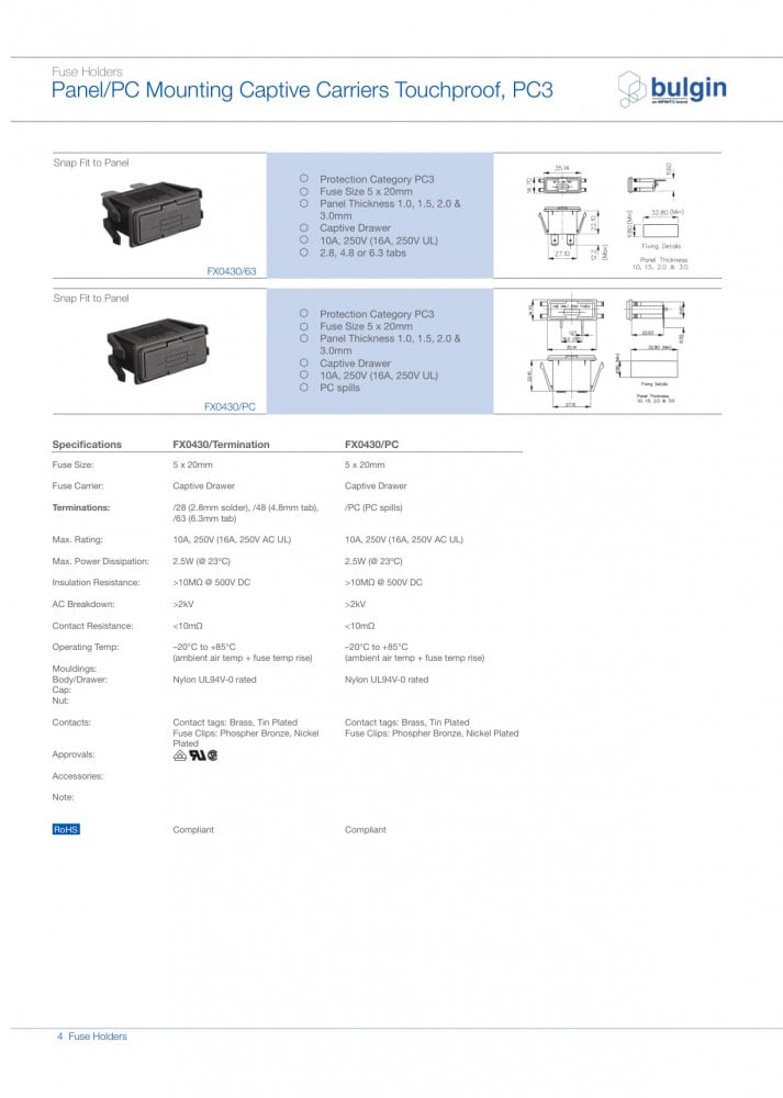 Bulgin technical document page 4