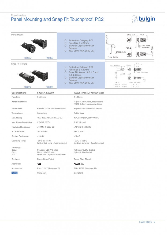 Bulgin technical document page 5