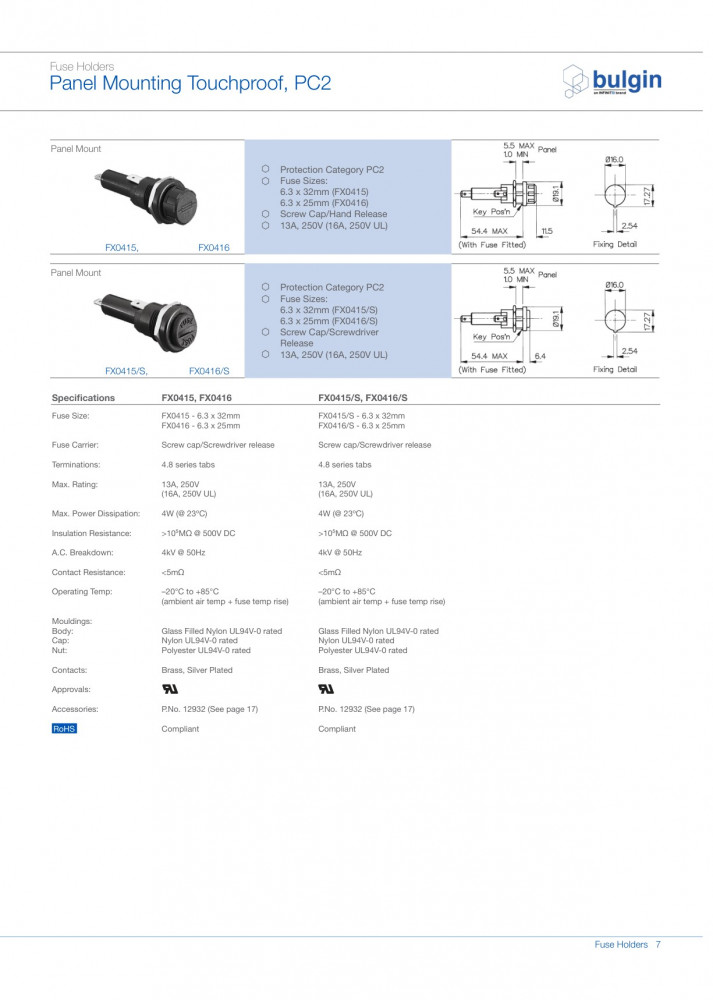 Bulgin technical document page 7
