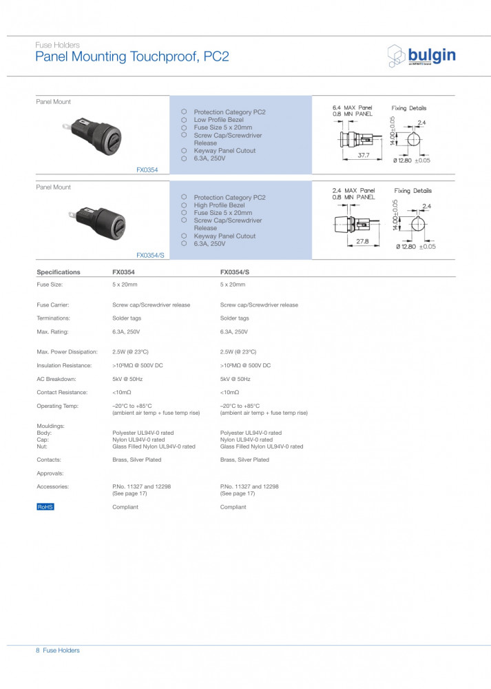 Bulgin technical document page 8