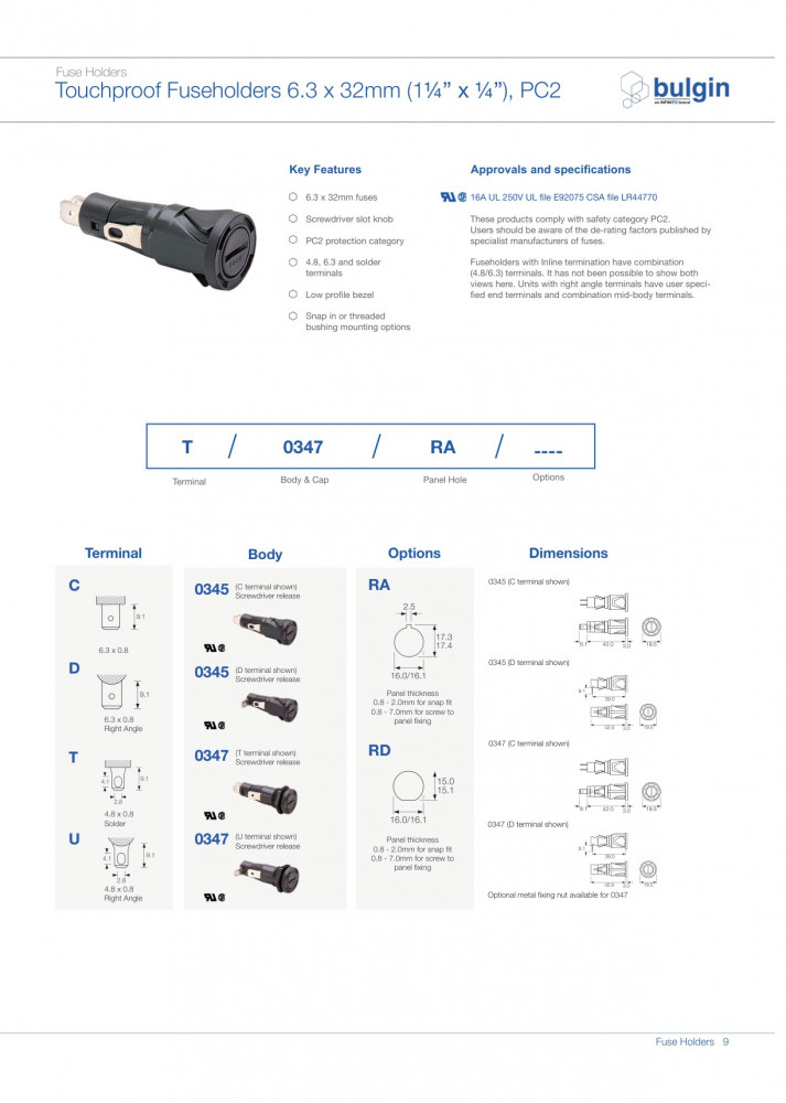 Bulgin technical document page 9