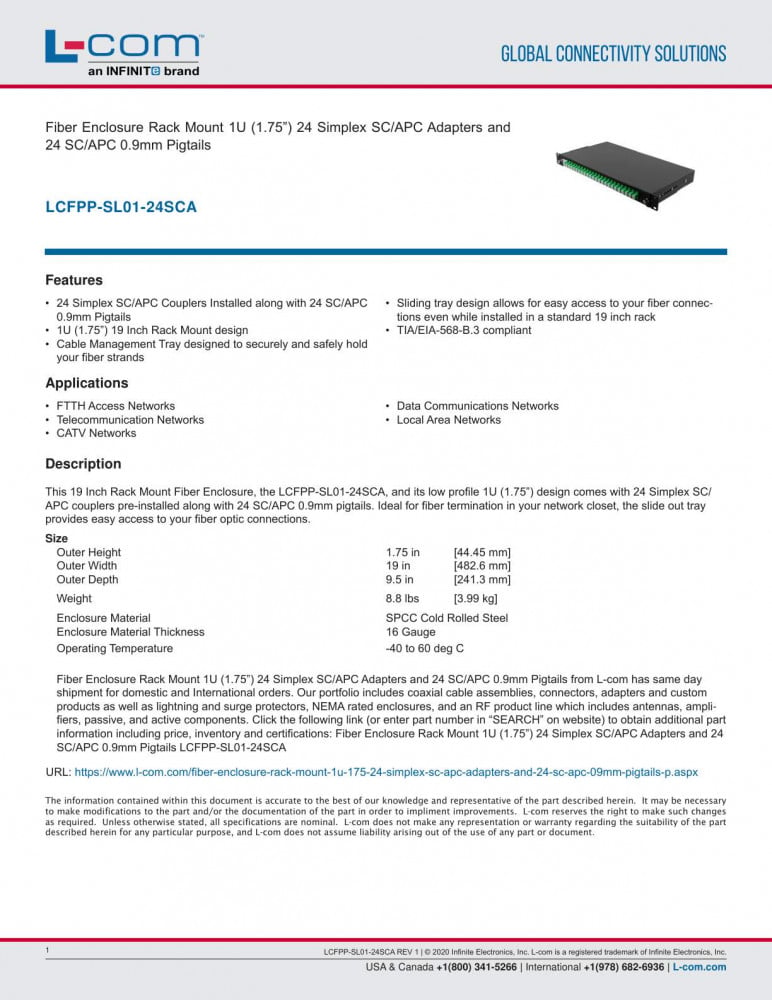 LCFPP-SL01-24SCA technical document page 1