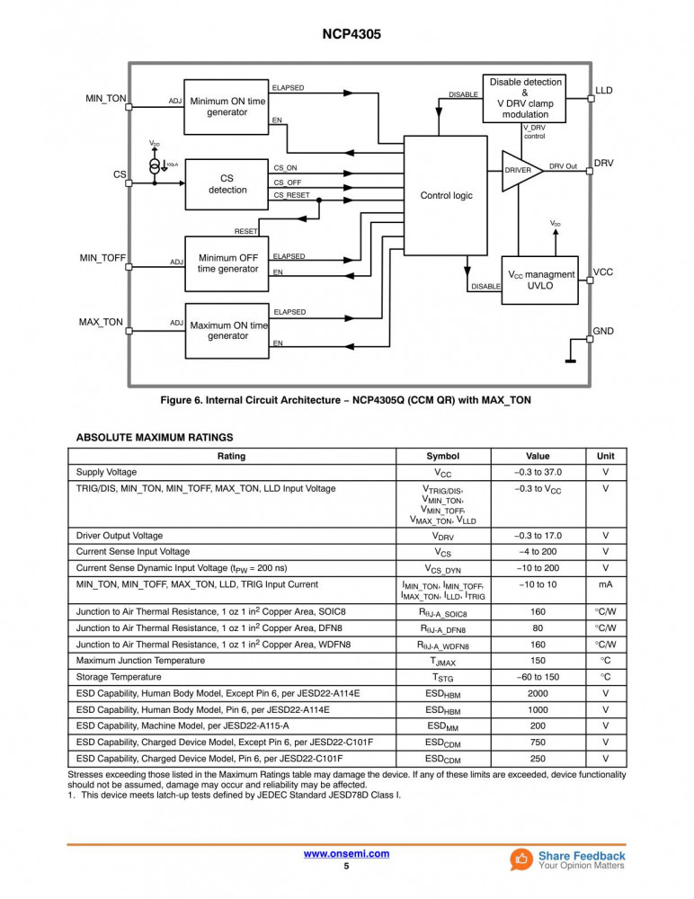 NCP4305 datasheet page 5